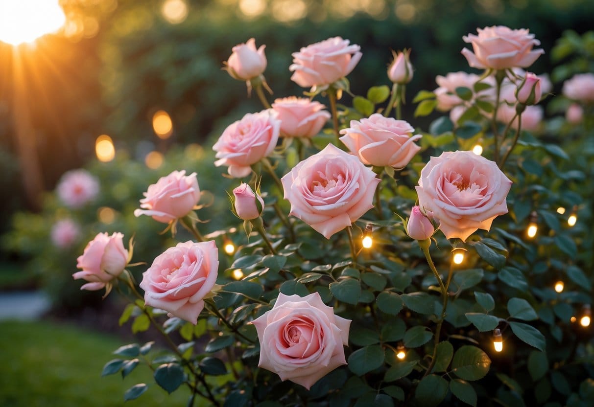 Sådan skaber du den perfekte havebelysning med søde lyserøde roser
